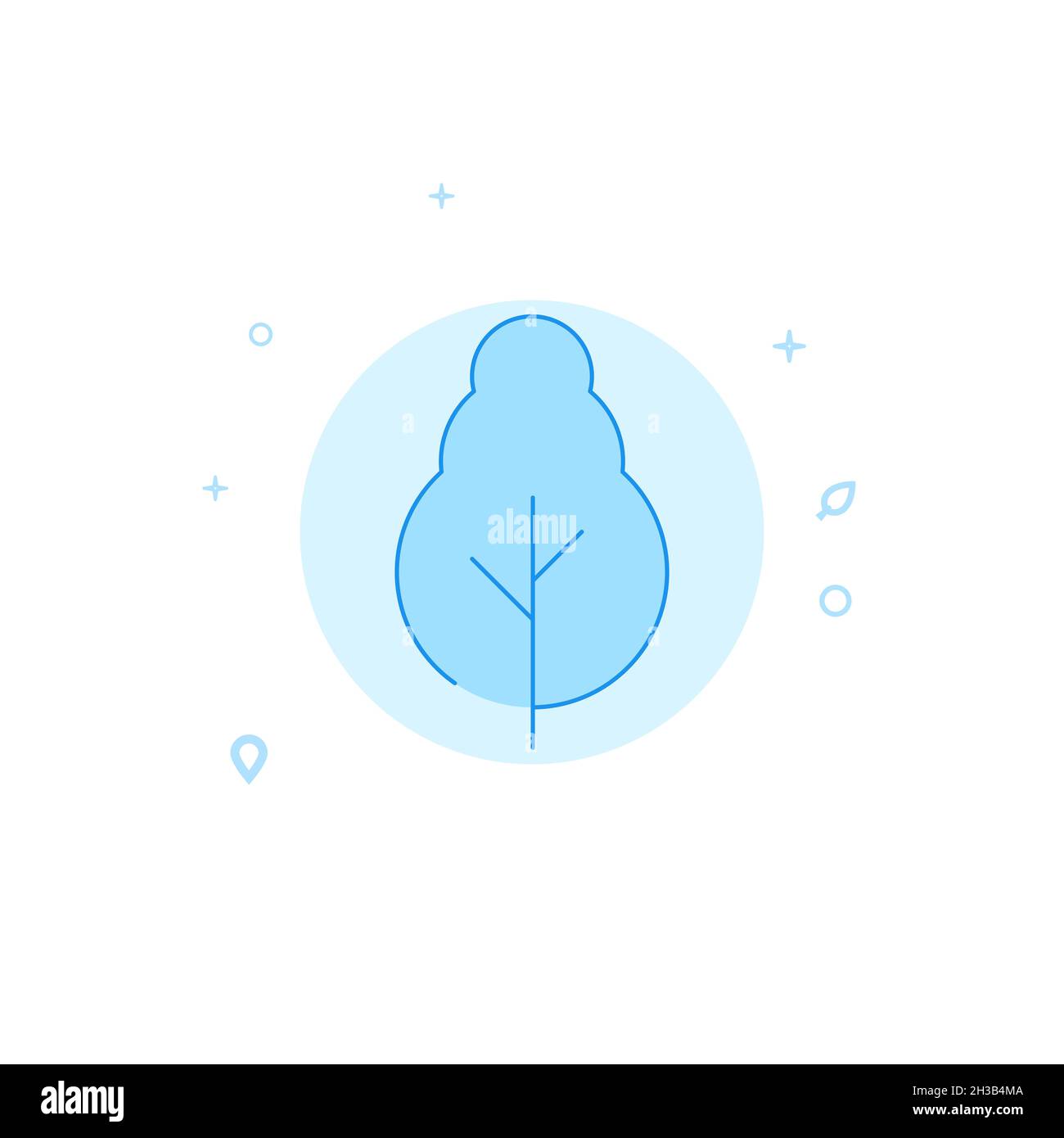 Deciduous tree icon. Tree symbol. Flat illustration. Filled line style ...