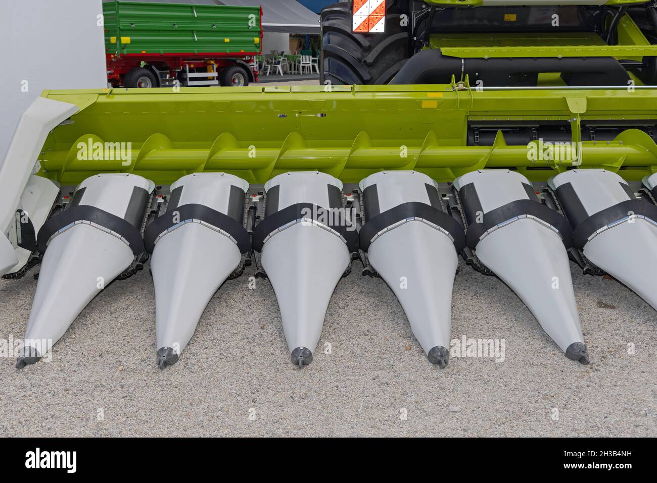 Corn Maize Header at Combine Harvester Machine Stock Photo - Alamy
