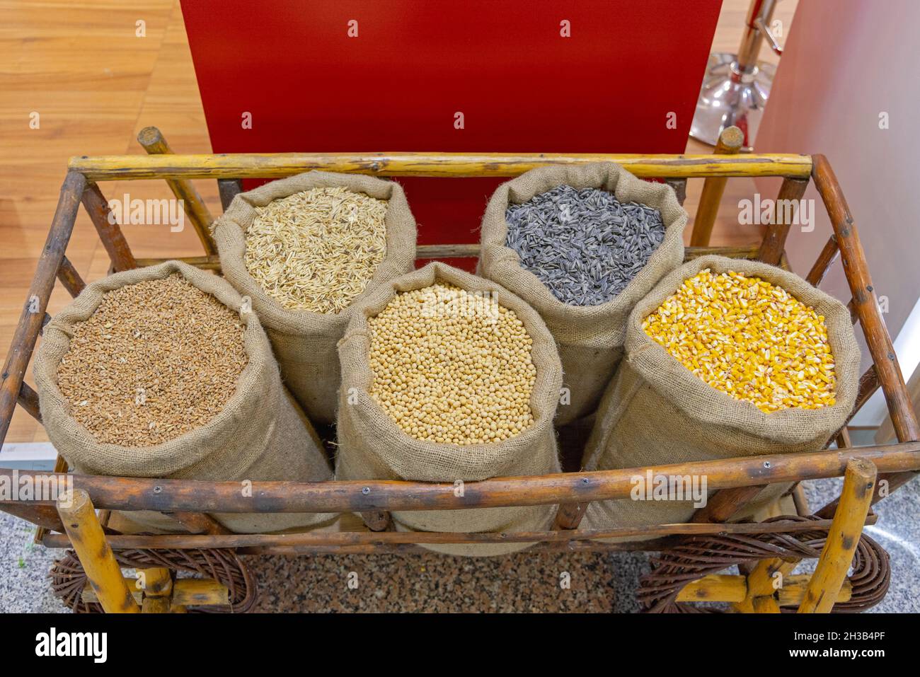 Seeds Grains Beans Agriculture Farm Harvest in Sacks Stock Photo - Alamy