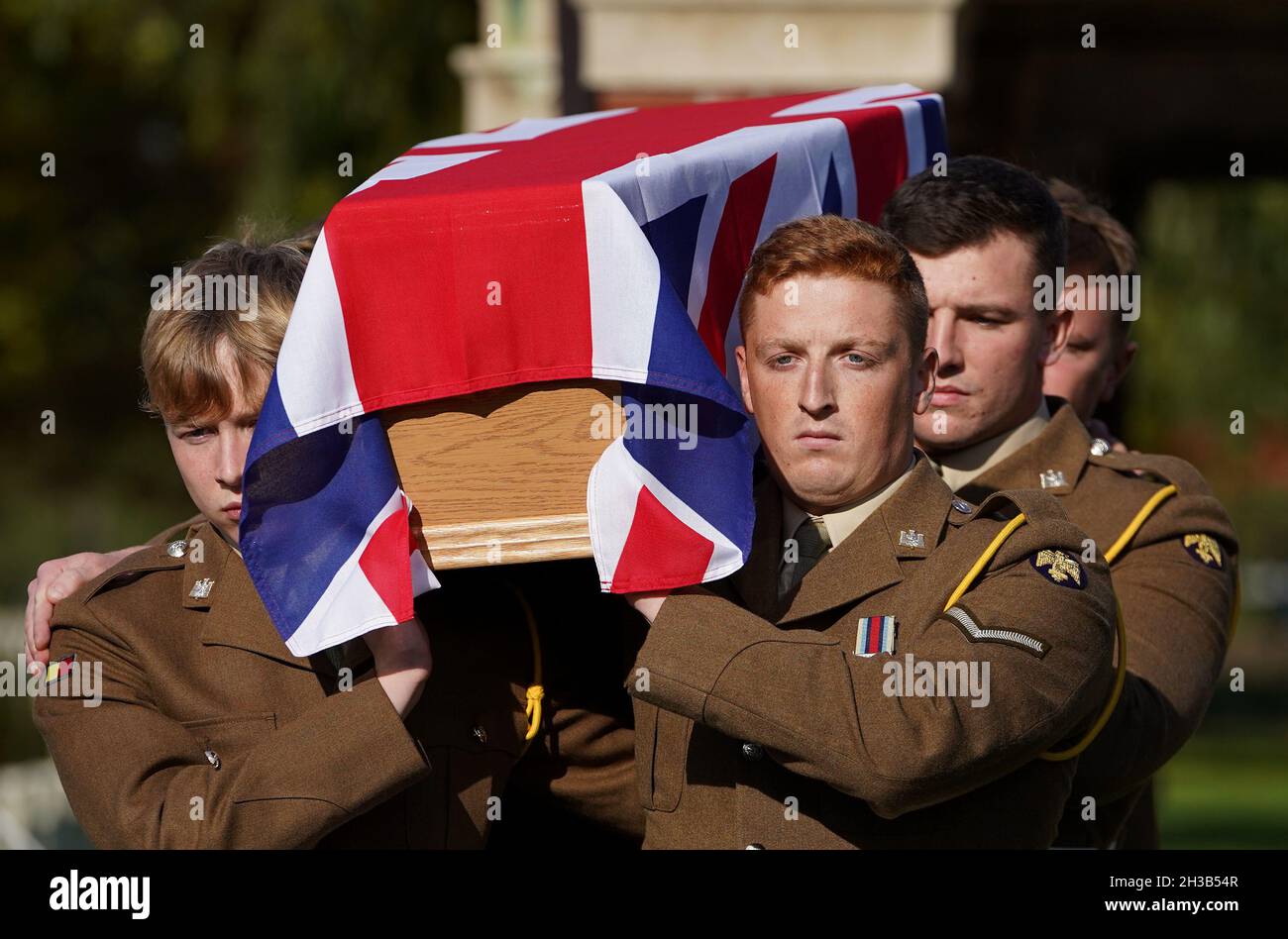 The coffin of Yorkshire-born Lance Corporal Robert Cook, who served ...