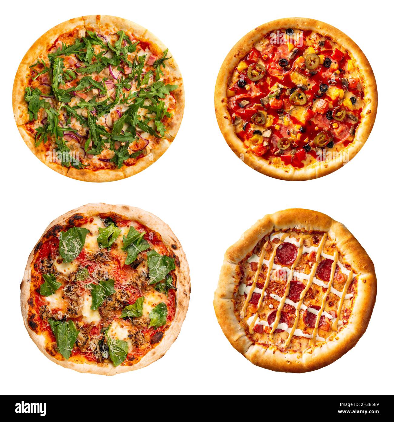 Various types of pizza for the restaurant menu hi-res stock photography ...