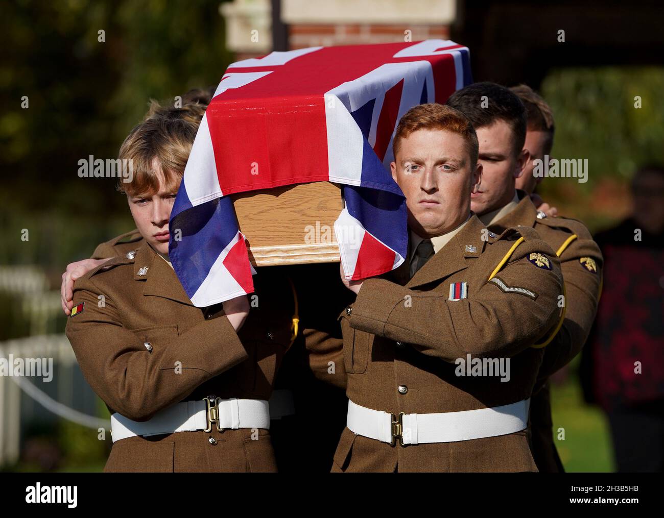 The coffin of Yorkshire-born Lance Corporal Robert Cook, who served ...