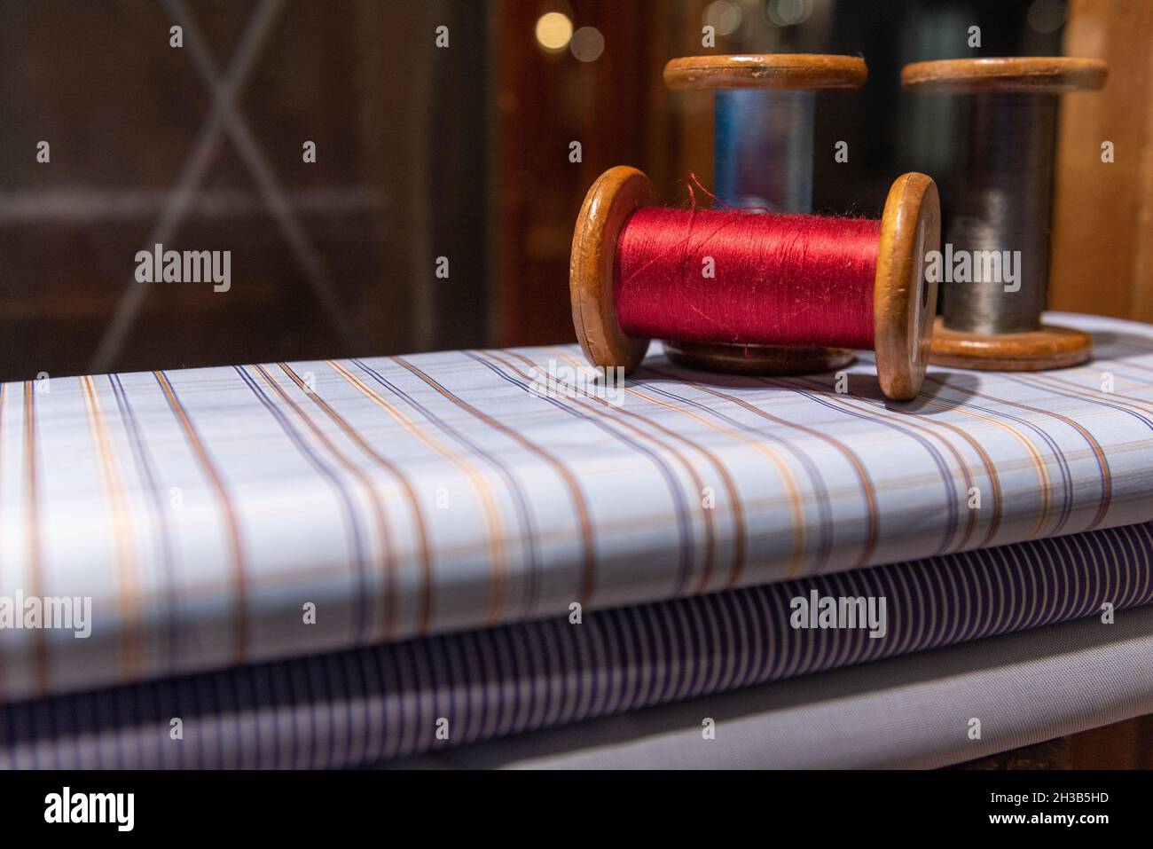 Colorful Cotton Thread on Shirt Swatches Stock Photo - Alamy