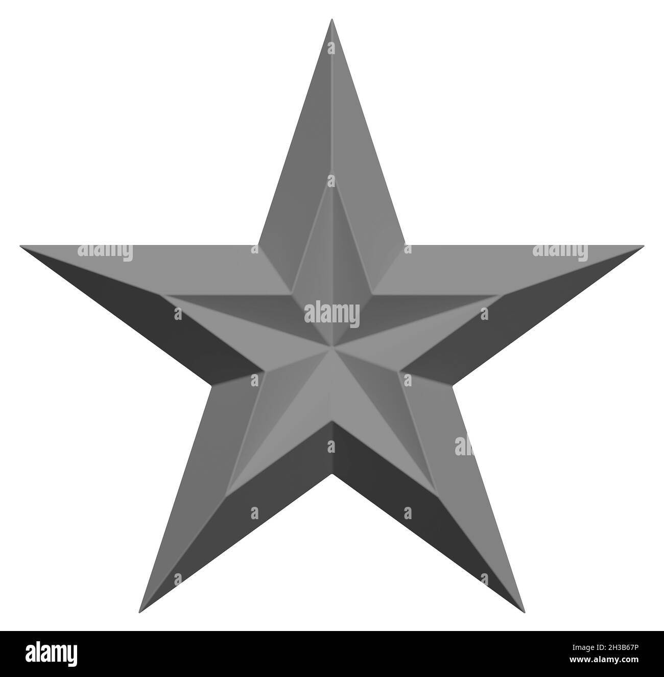 5 point star - Christmas Star - gray single isolated on white ...