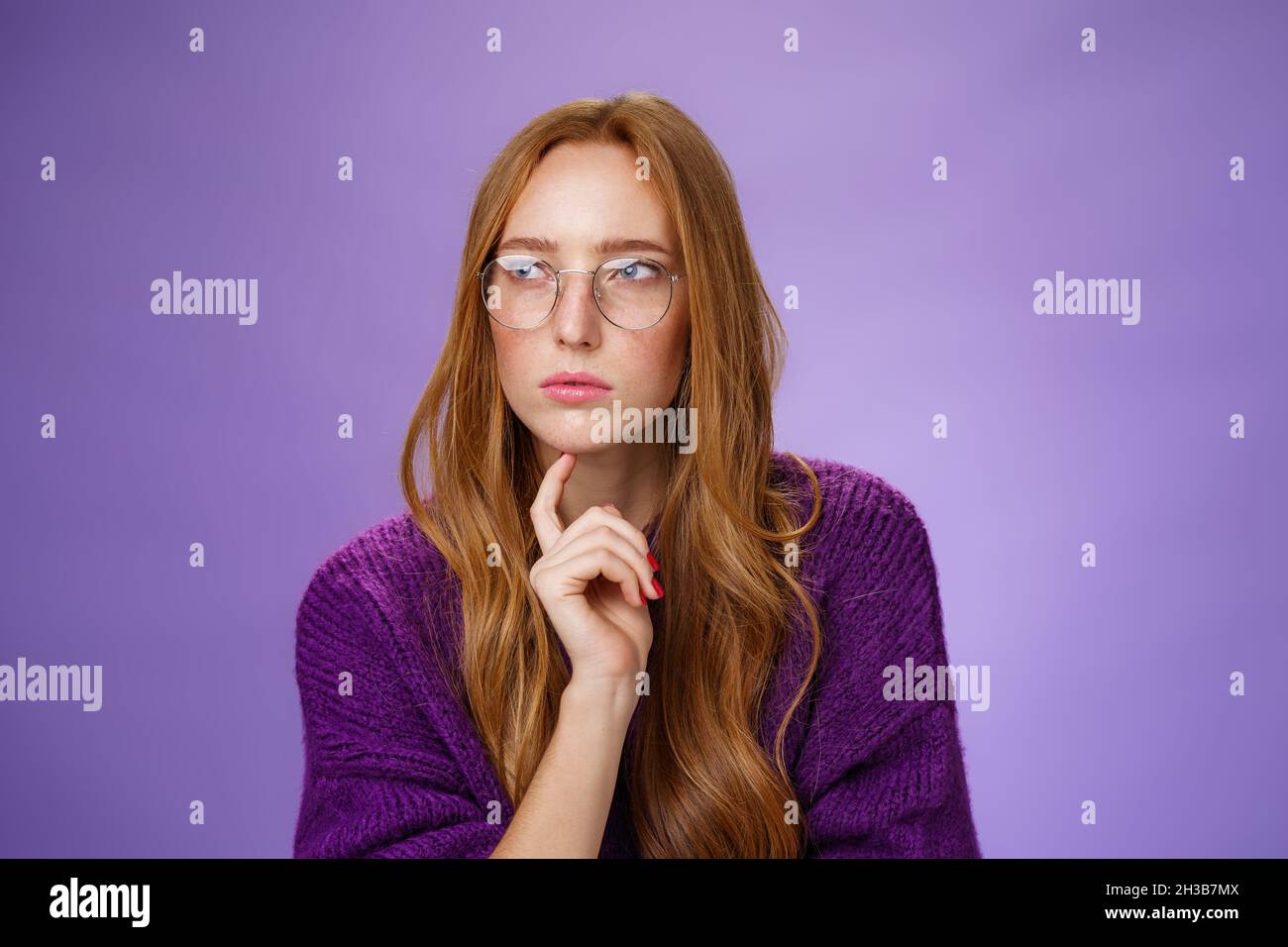 Girlfriend solving puzzle like detective making assumptions focusing on ...