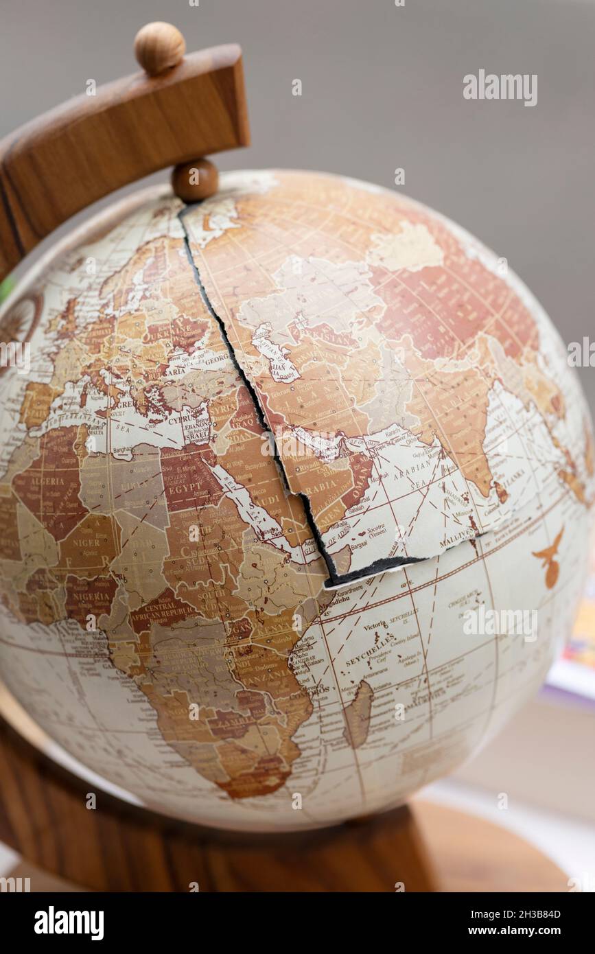 Broken Map Of World Globe High Resolution Stock Photography and Images ...