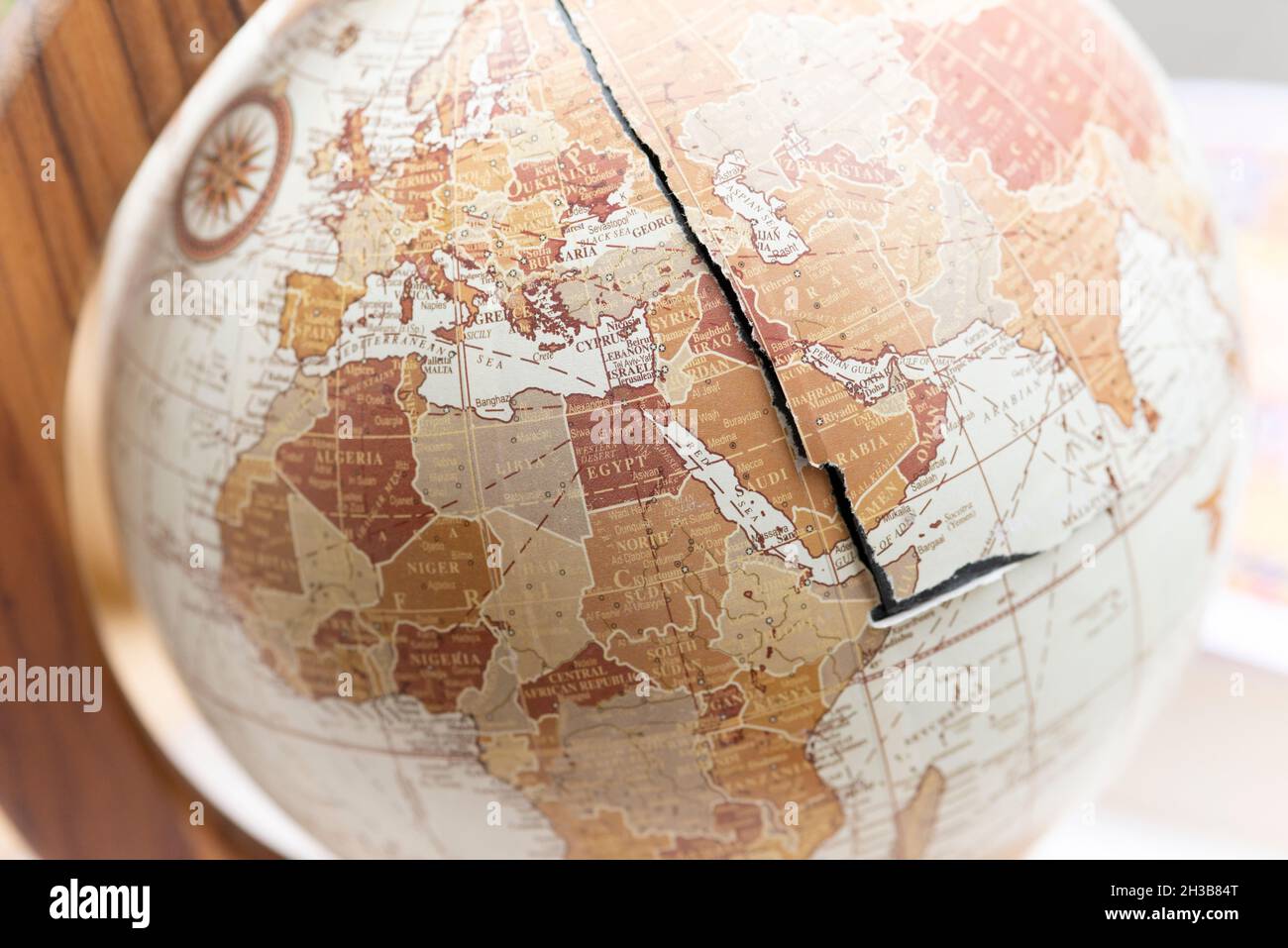 Globe World Map Broken Stock Photo - Alamy