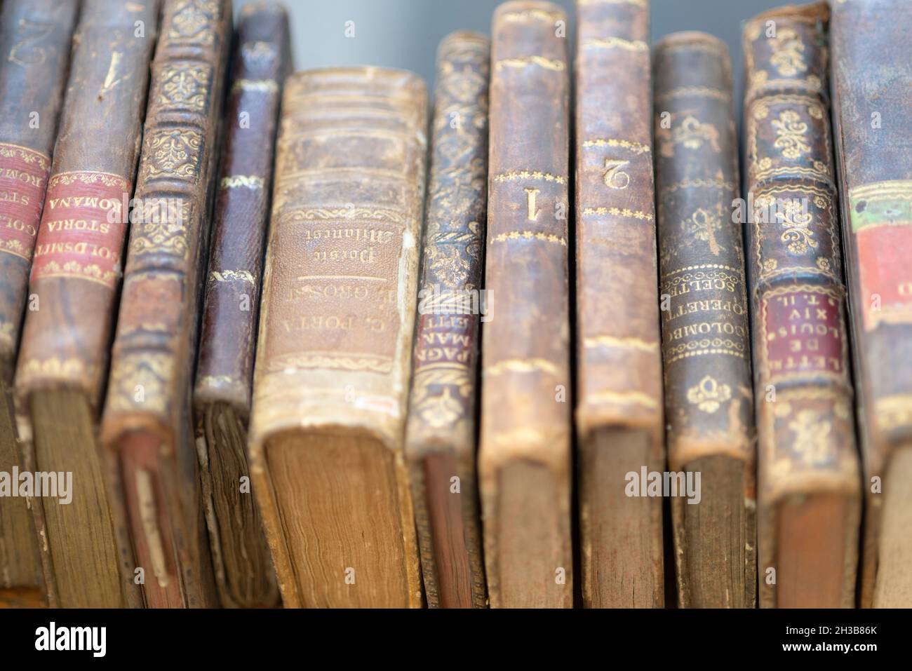 Old Books Pile Stock Photo - Alamy