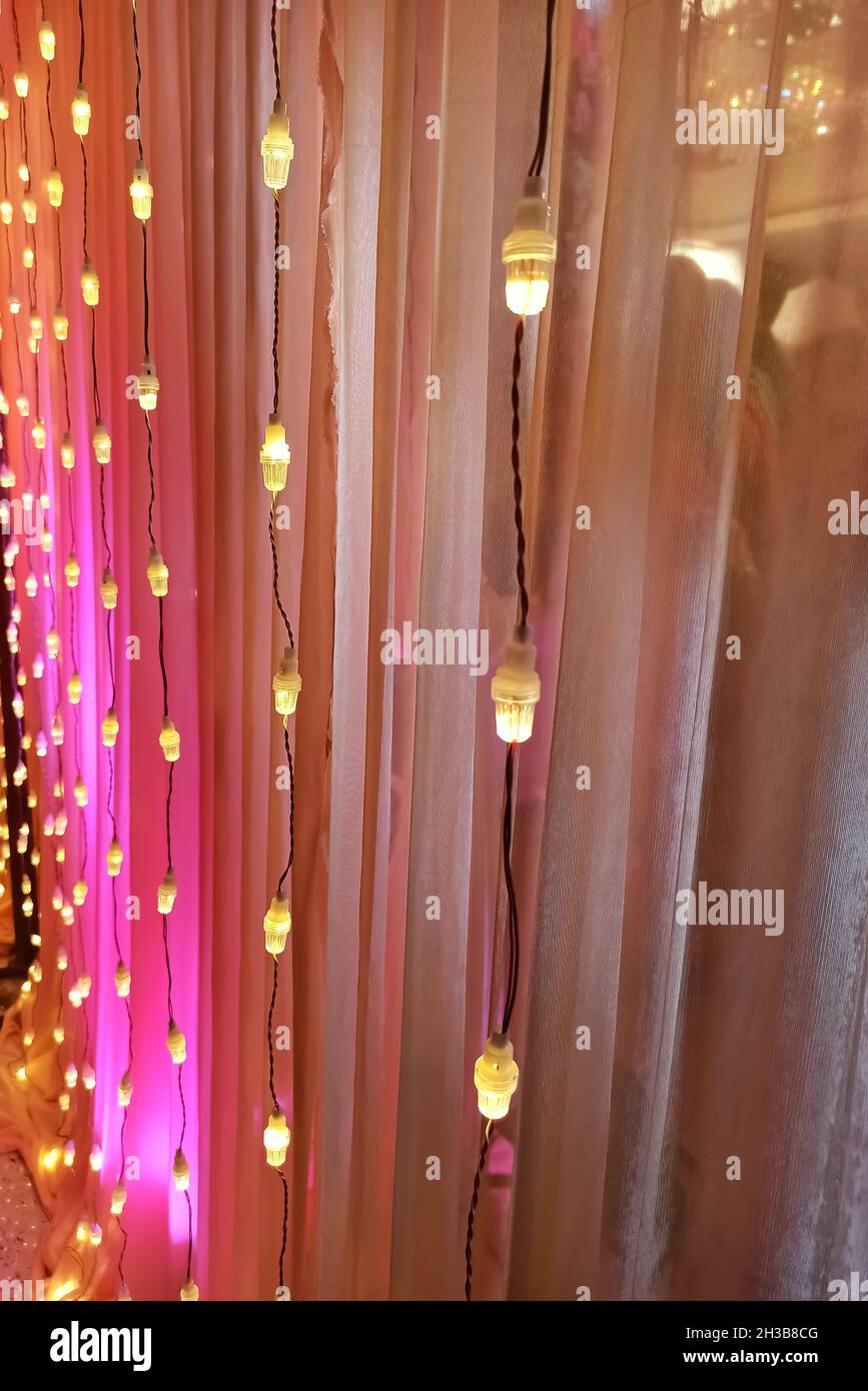 Selective focus Picture of a Serial LED light or string LED lights ...