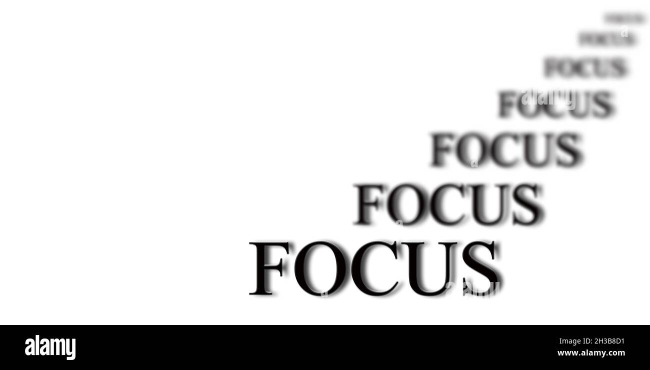 Word focus blurred words in Cut Out Stock Images & Pictures - Alamy