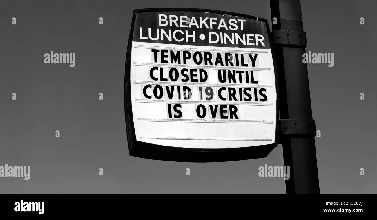 Food information sign covid 19 pandemic Black and White Stock Photos ...