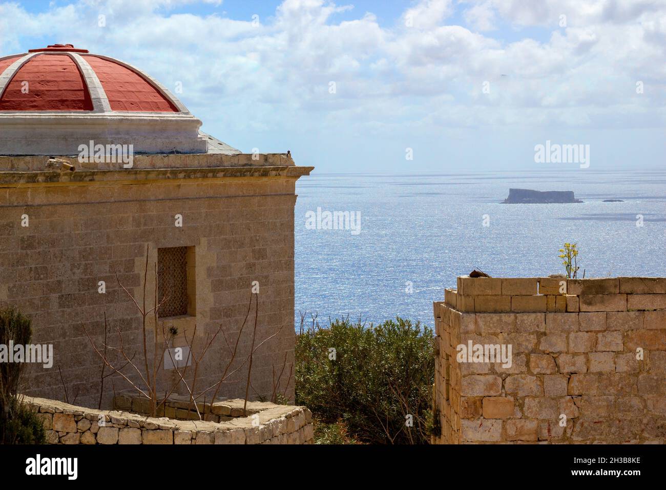 Our Lady of Mount Carmel Chapel with Filfla at the background Stock ...