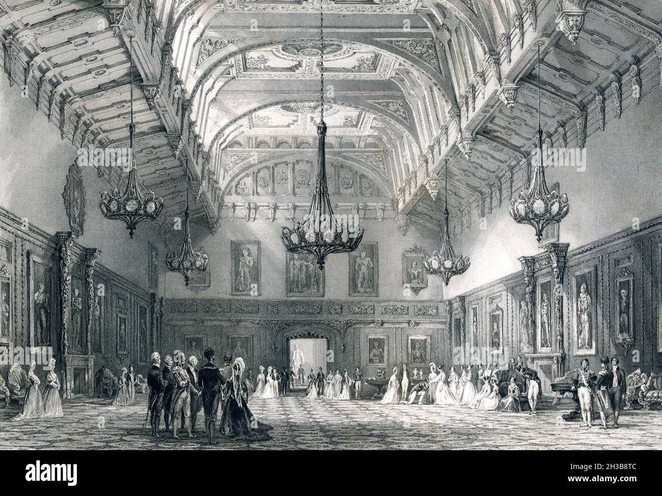 Waterloo Gallery Windsor Castle 1840 Stock Photo - Alamy