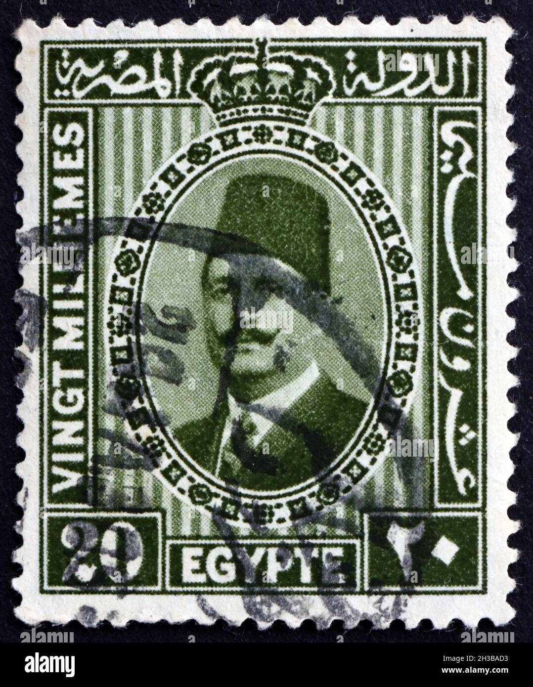 EGYPT - CIRCA 1929: a stamp printed in Egypt shows King Fuad I of Egypt ...