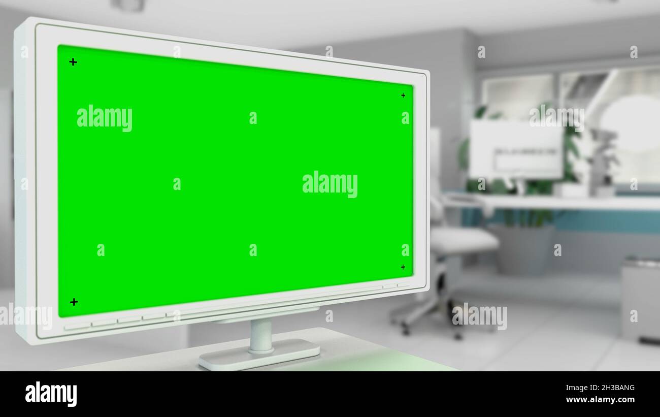 blank chroma key screen monitor - mockup with empty space . object 3D ...