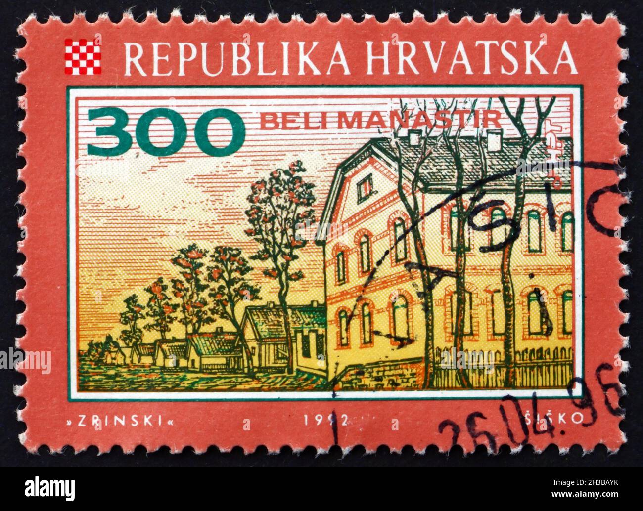ZAGREB, CROATIA - NOVEMBER 1, 2018: a stamp printed in Croatia shows ...