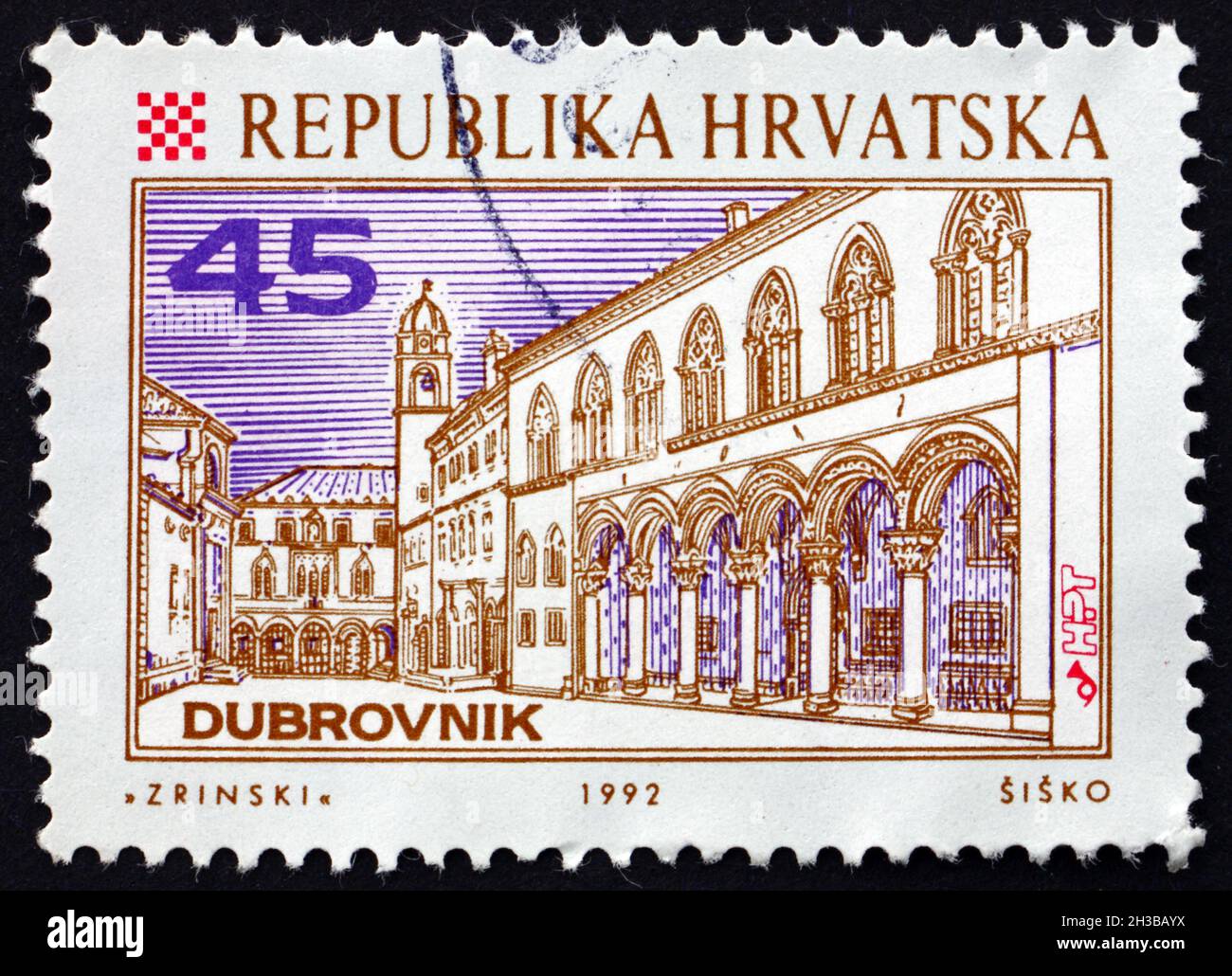 ZAGREB, CROATIA - NOVEMBER 1, 2018: a stamp printed in Croatia shows ...