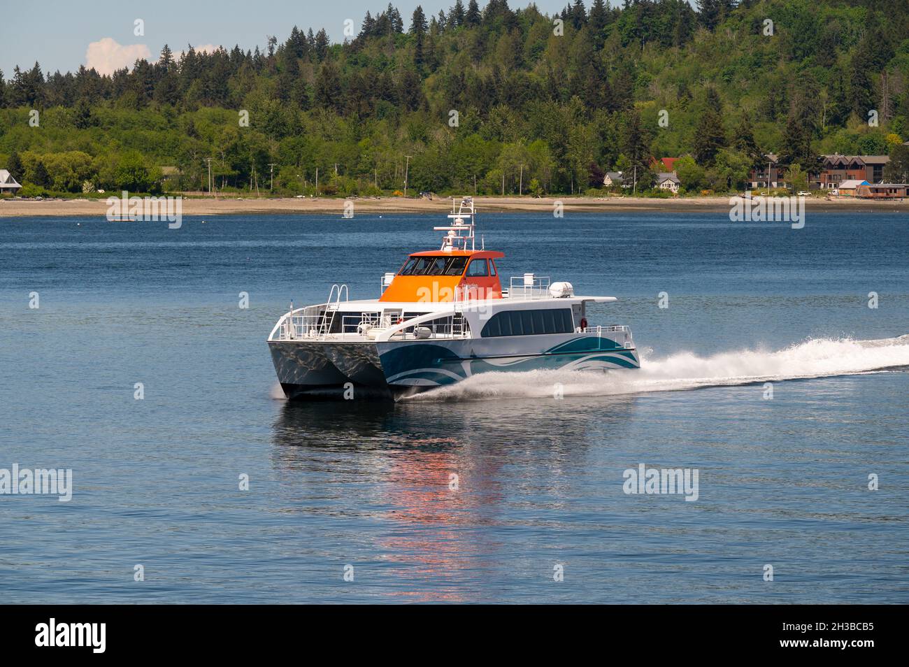 Passenger Ferry Boat Cruising Through Puget Sound Stock Photo - Alamy