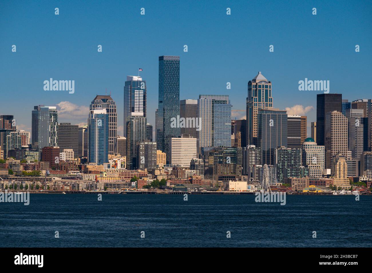 Seattle Waterfront Taken From A Ferry Boat Stock Photo - Alamy