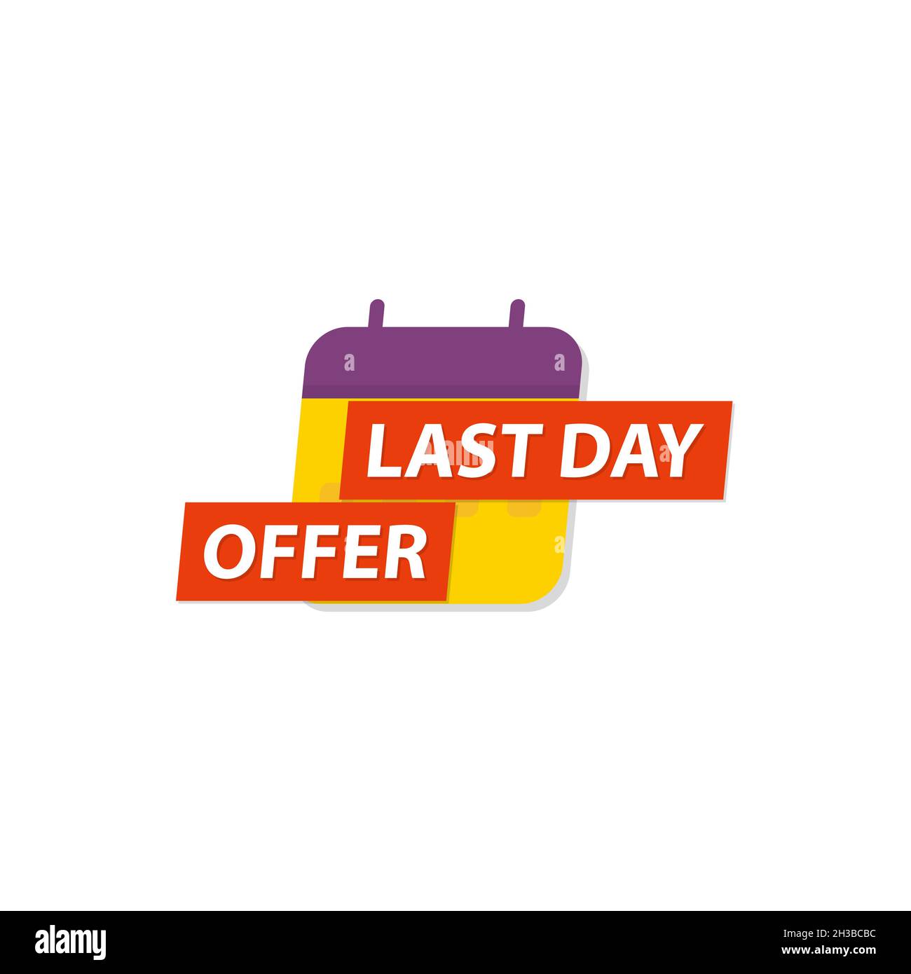 Last day offer calendar icon sale flat style Stock Vector Image & Art ...