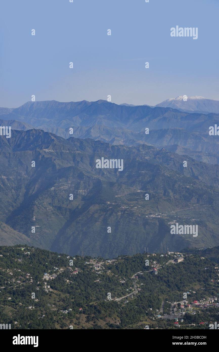 Aerial view of the mountain layers at sunrise Stock Photo - Alamy