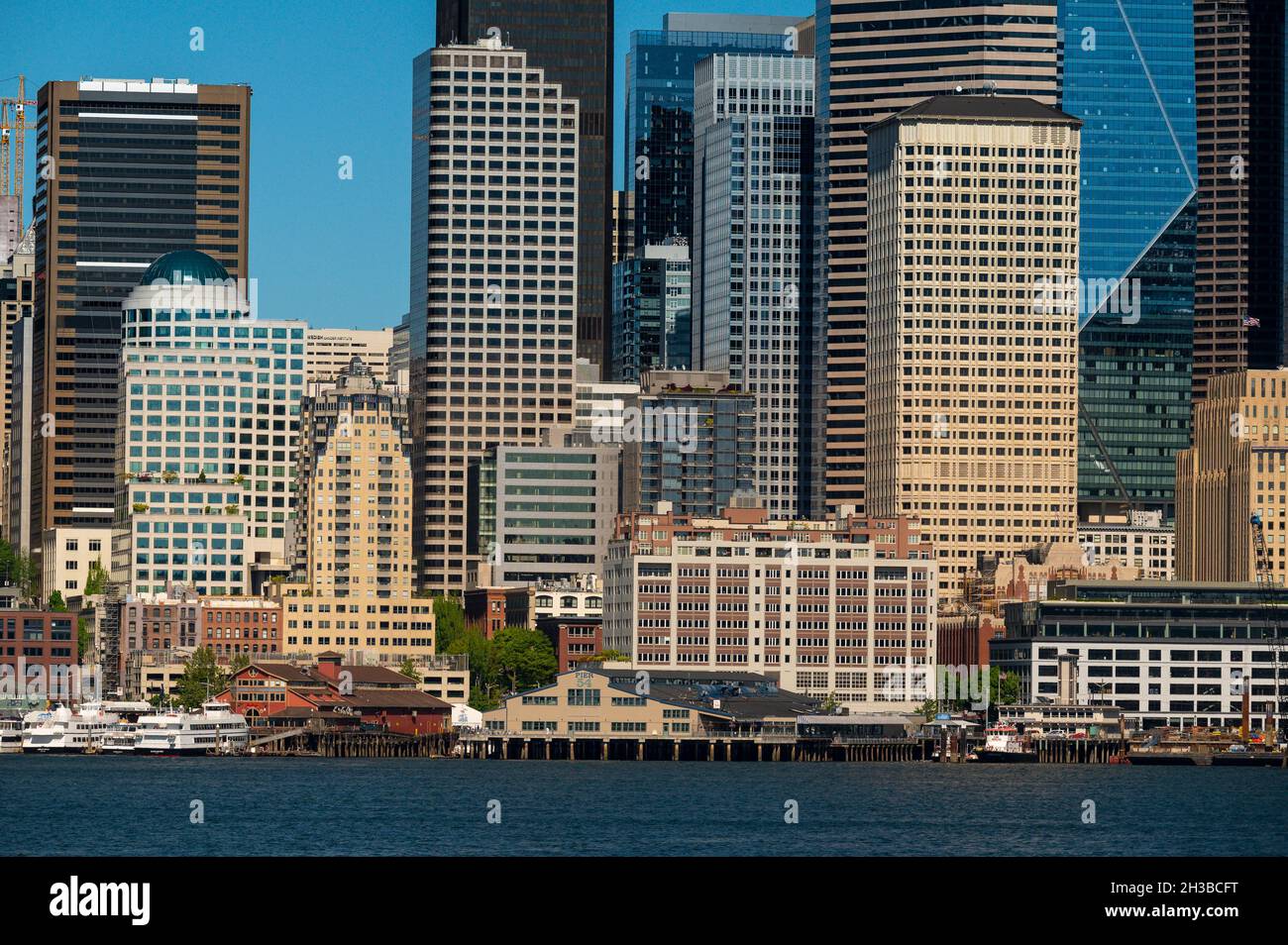 Seattle Downtown Skyscrapers From The Water Stock Photo - Alamy