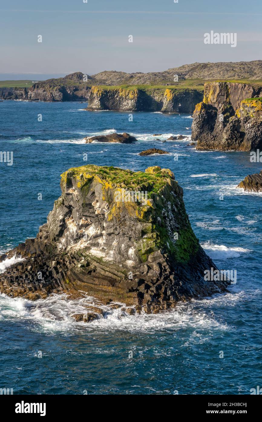 The cliffs of Arnarstapi, Snaefellsnes peninsula, Iceland Stock Photo ...