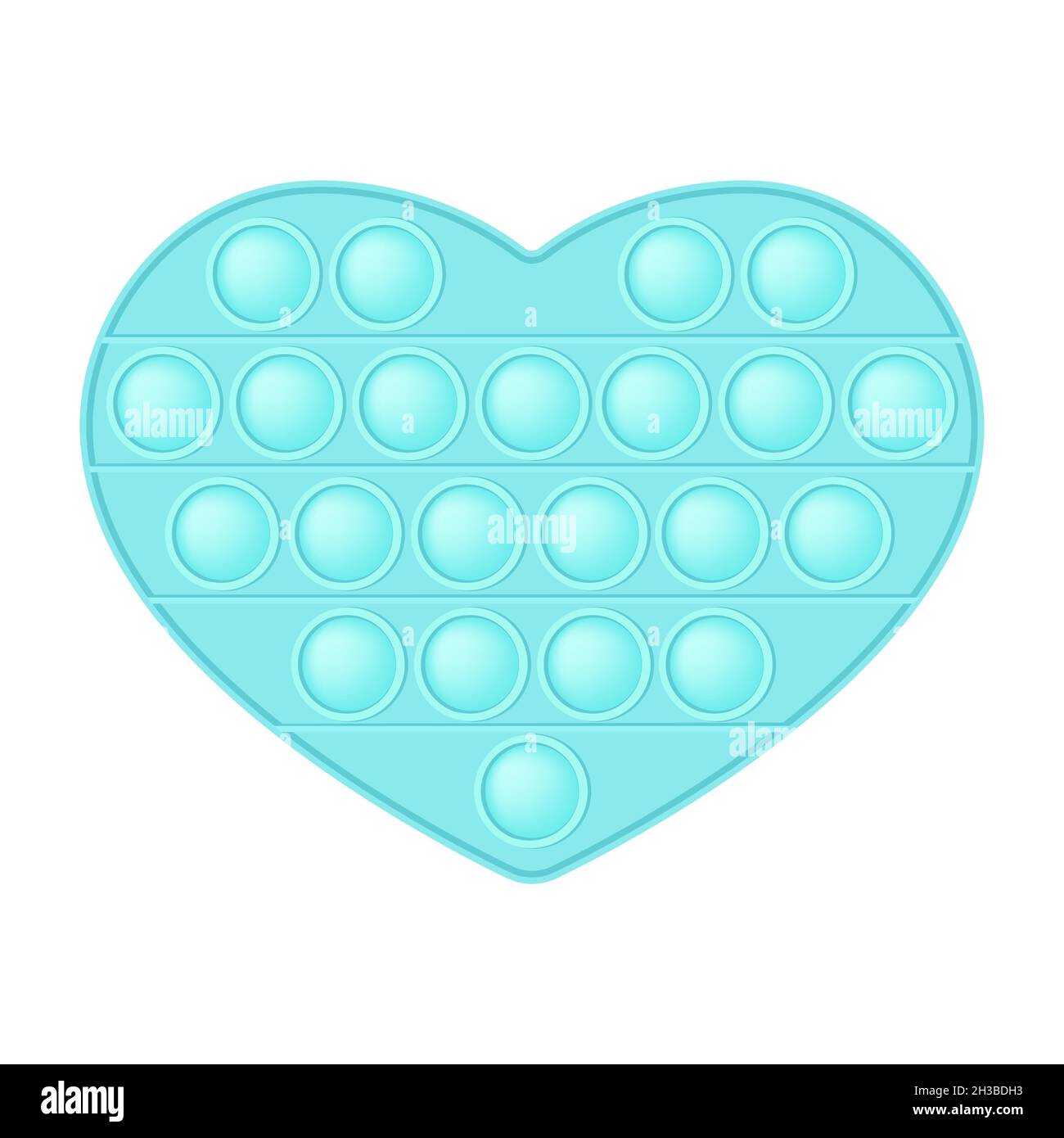 Popit blue heart as a fashionable silicon fidget toy. Addictive anti ...