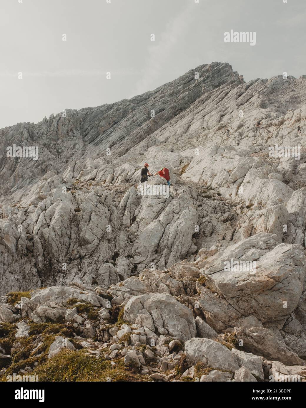 Rock Climbing on a steep mountain Stock Photo - Alamy
