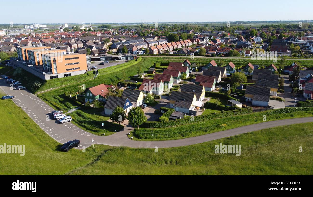 View on houses in Wemeldinge, Zeeland, Netherlands in sunny day Stock ...