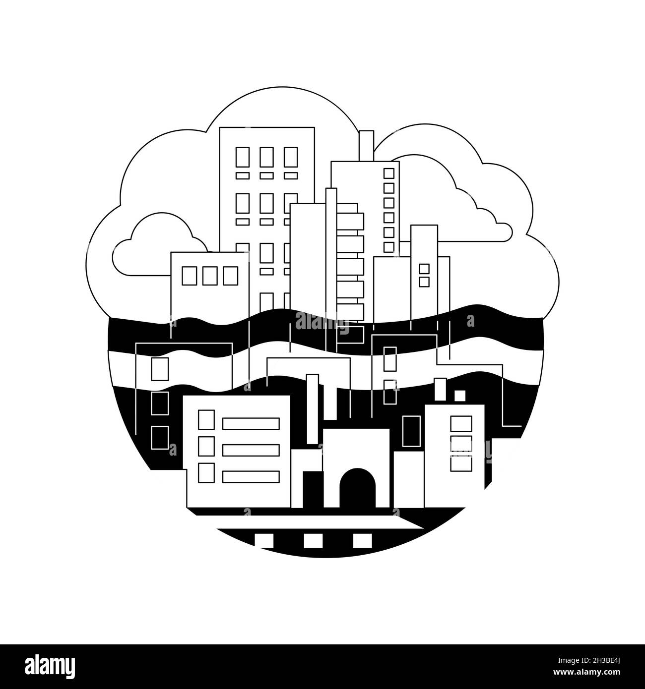 Sea level rise abstract concept vector illustration Stock Vector Image ...