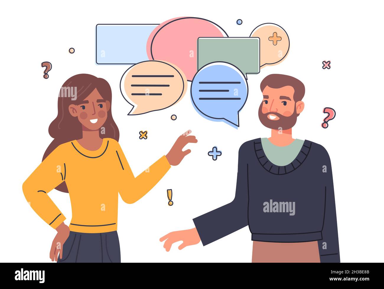 Young smiling woman business conversation Stock Vector Images - Alamy