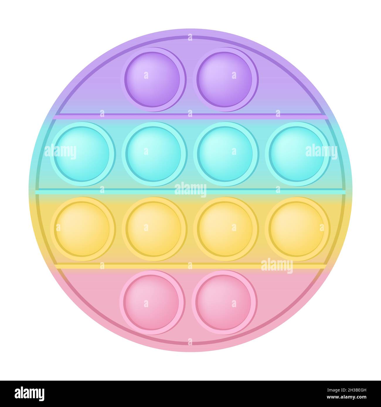 Popit figure circle as a fashionable silicon toy for fidgets. Addictive ...