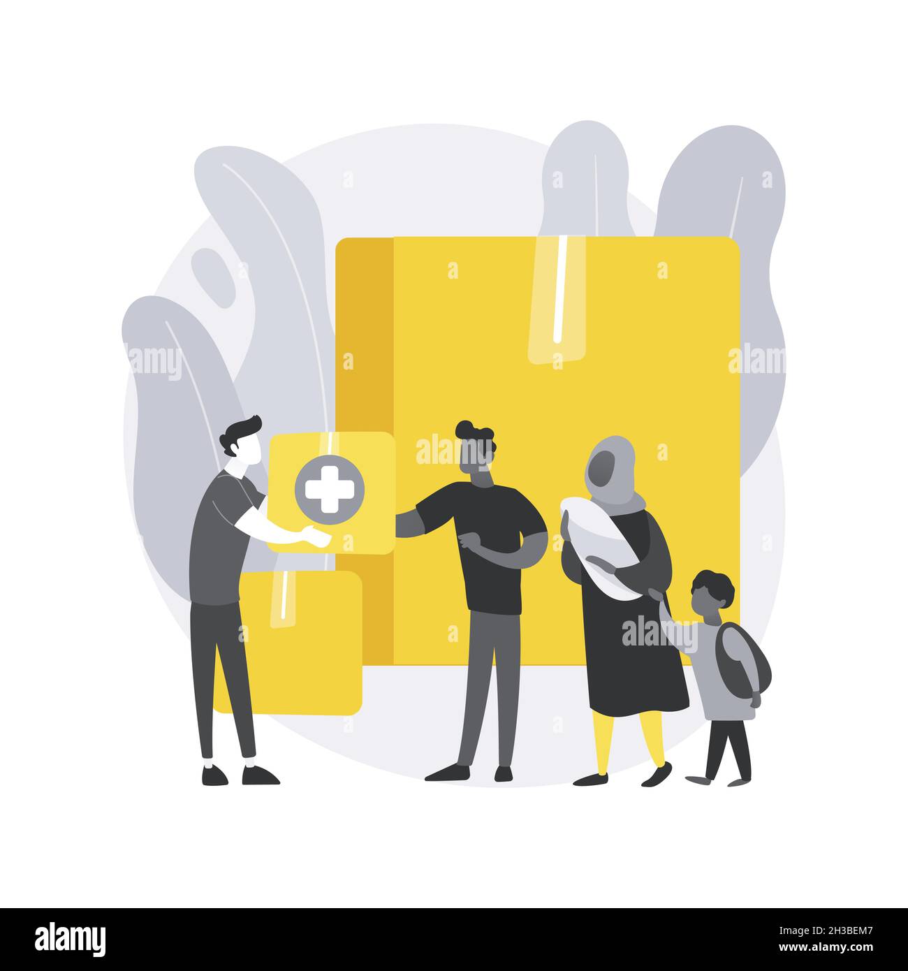 Aid to disadvantaged groups abstract concept vector illustration Stock ...