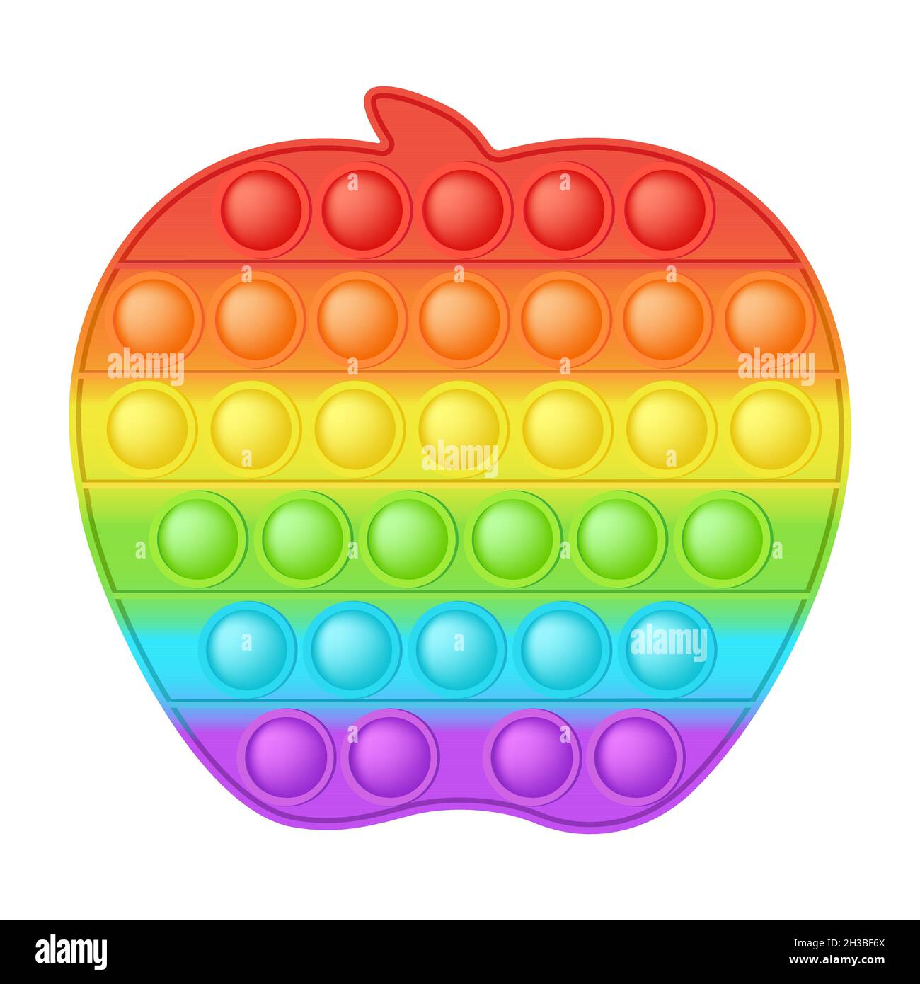 Popit figure apple as a fashionable silicon toy for fidgets. Addictive ...