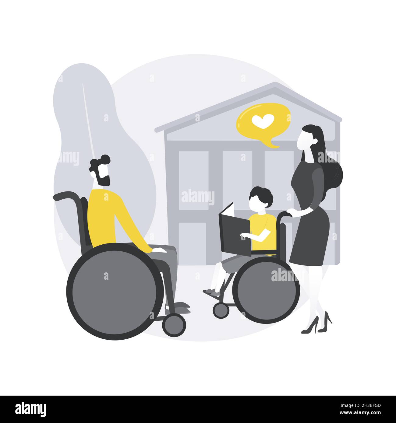 Care of the disabled abstract concept vector illustration Stock Vector ...