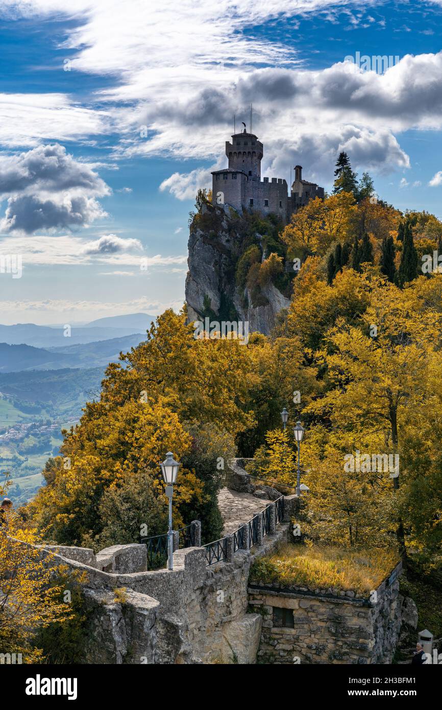 San Marino, San Marino - 14 October, 2021: the Rocca della Guaita ...