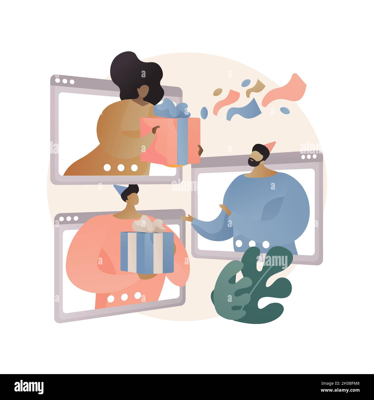 Sharing gifts online abstract concept vector illustration Stock Vector ...