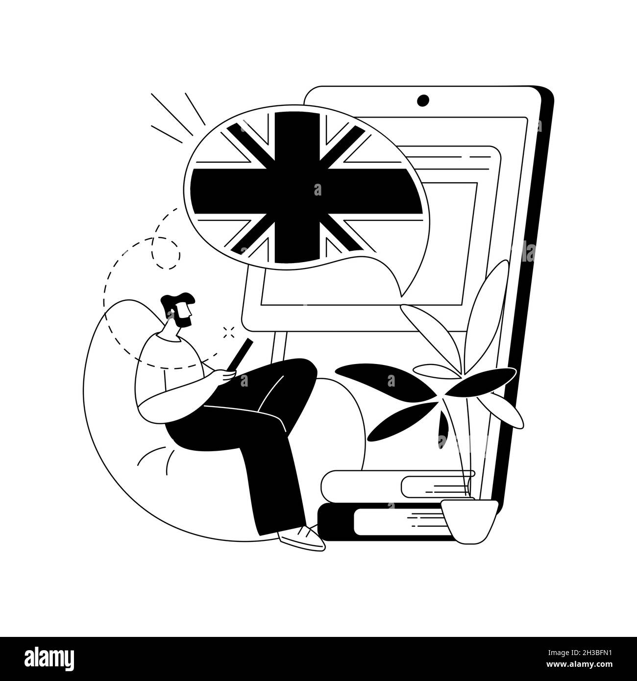 Online language school abstract concept vector illustration Stock ...