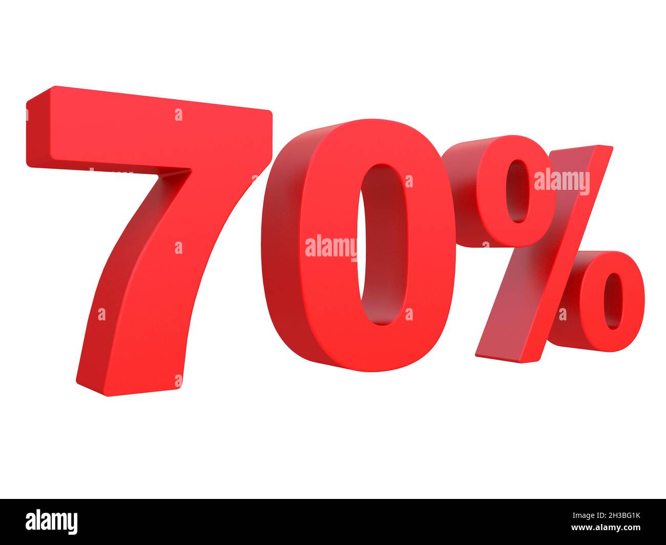 3D red 7% isolated on a white background Stock Photo - Alamy