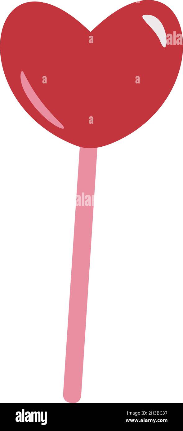 Red lollipop candy heart Stock Vector Images - Alamy
