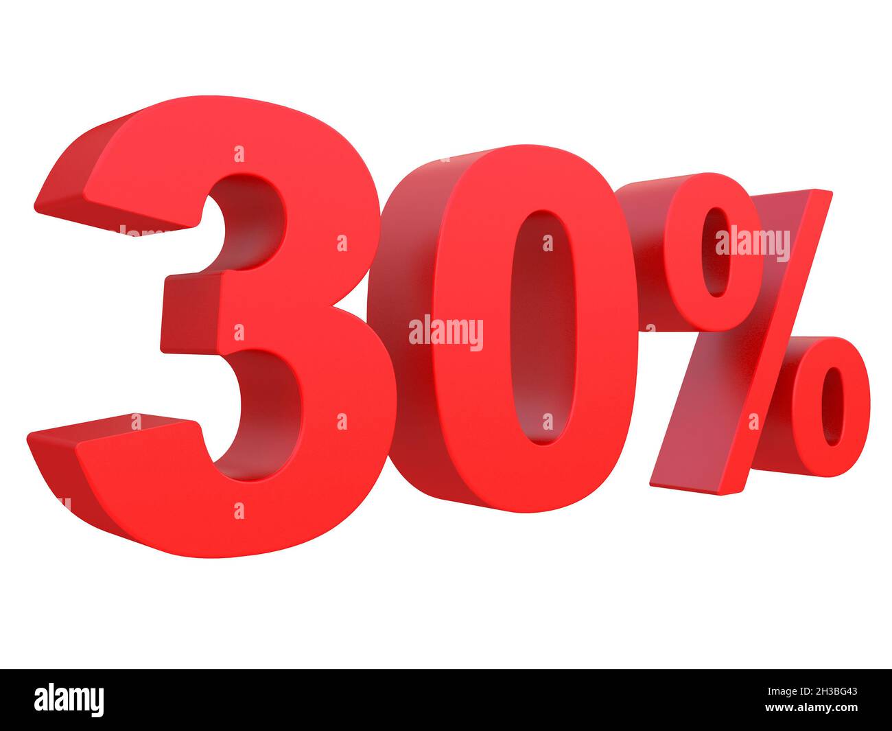3D red 30 % isolated on a white background Stock Photo - Alamy