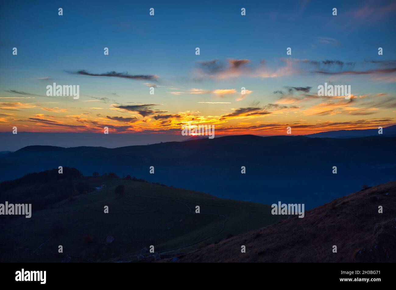 Magic sunset in mountains hi-res stock photography and images - Alamy