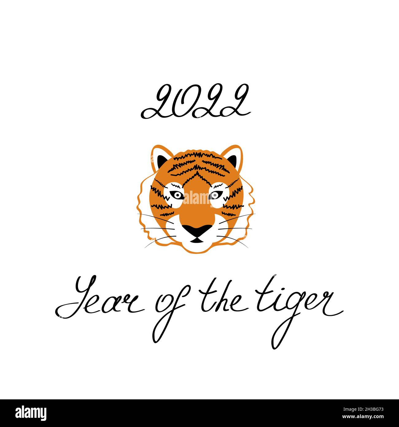 Chinese New Year card for 2022. The year of the tiger poster. Vector ...