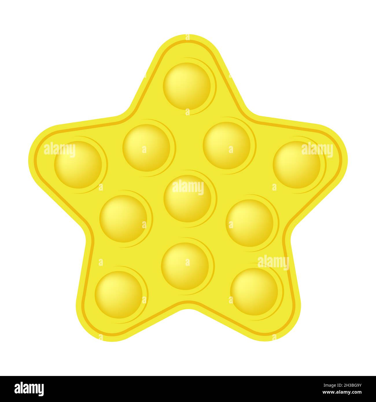 Popit yellow star as a fashionable silicon toy for fidgets. Addictive ...