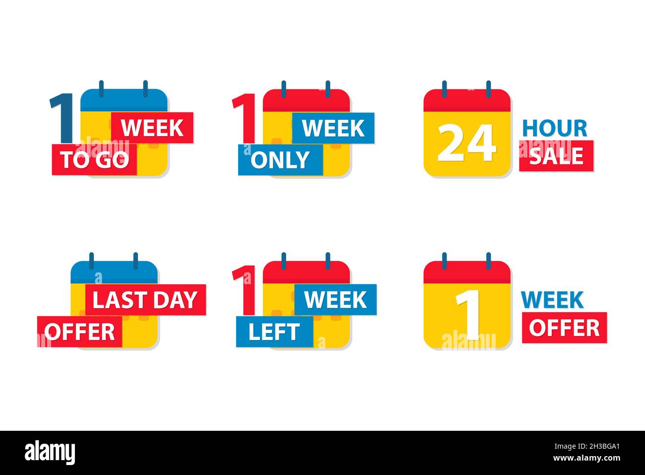 Days week calendar set Cut Out Stock Images & Pictures - Alamy