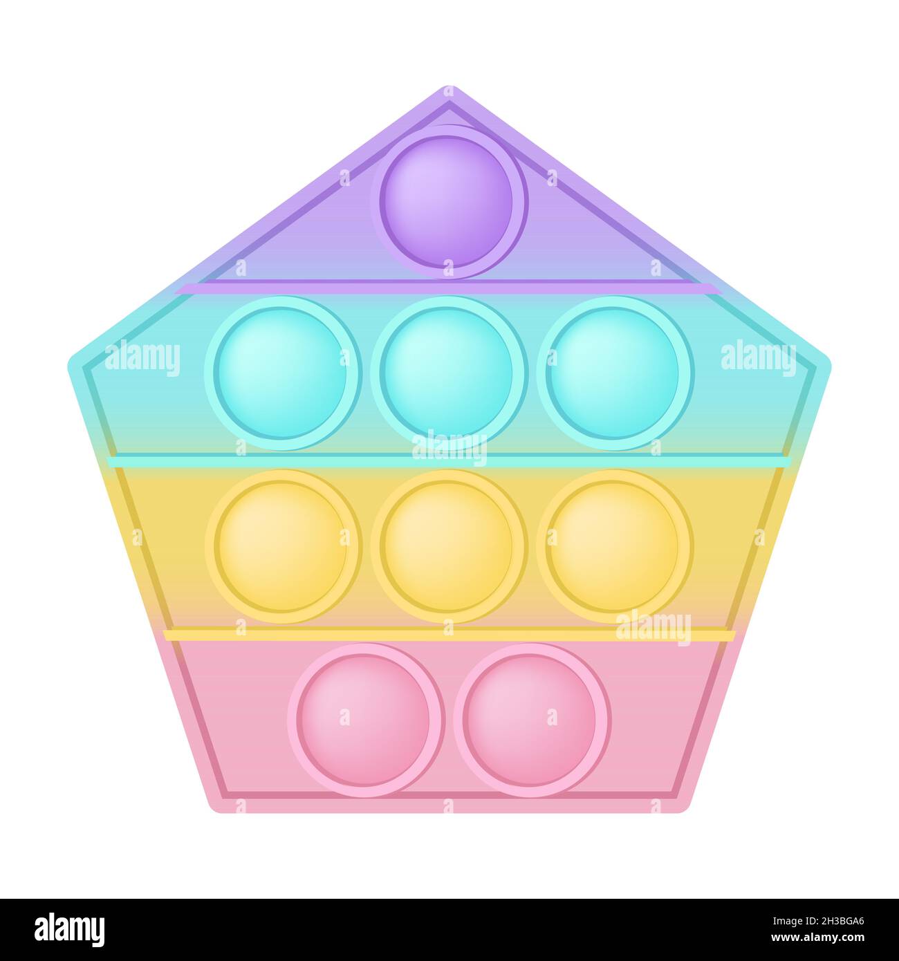 Popit figure pentagon as a fashionable silicon toy for fidgets ...