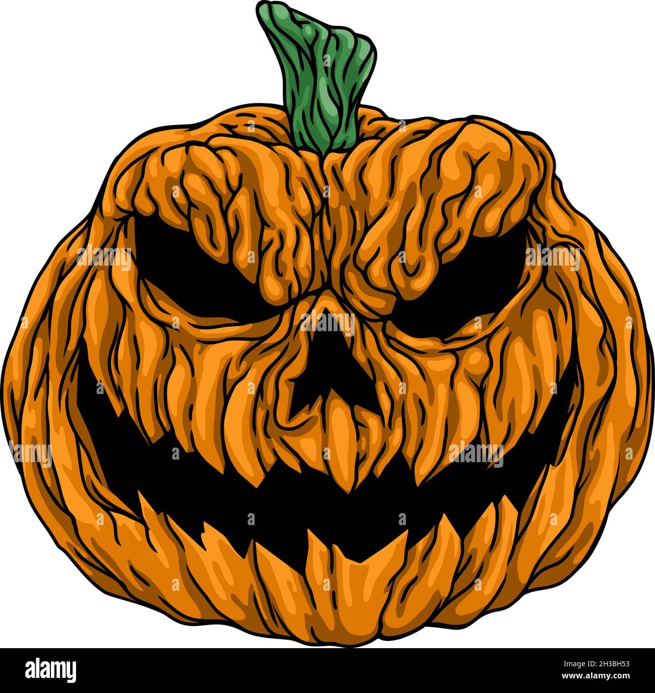 Halloween Scary Evil Pumpkin Jack O Lantern Stock Vector Image & Art ...