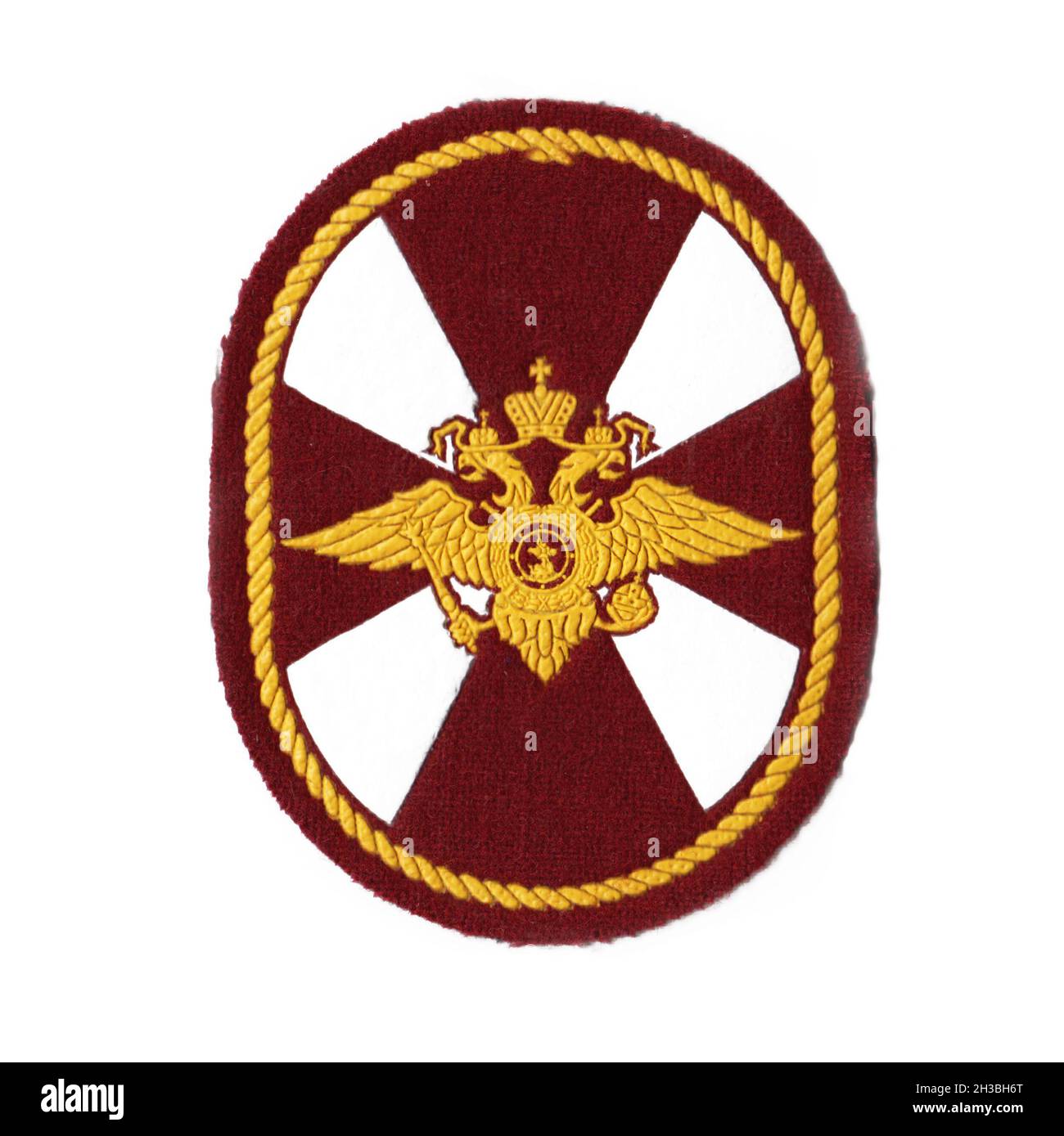 Russian internal troops patch with white background Stock Photo - Alamy