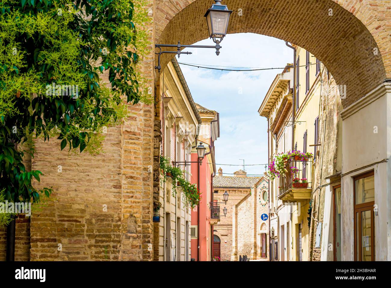 Streets and alleys in old town of Atri, medieval pearl near Teramo ...